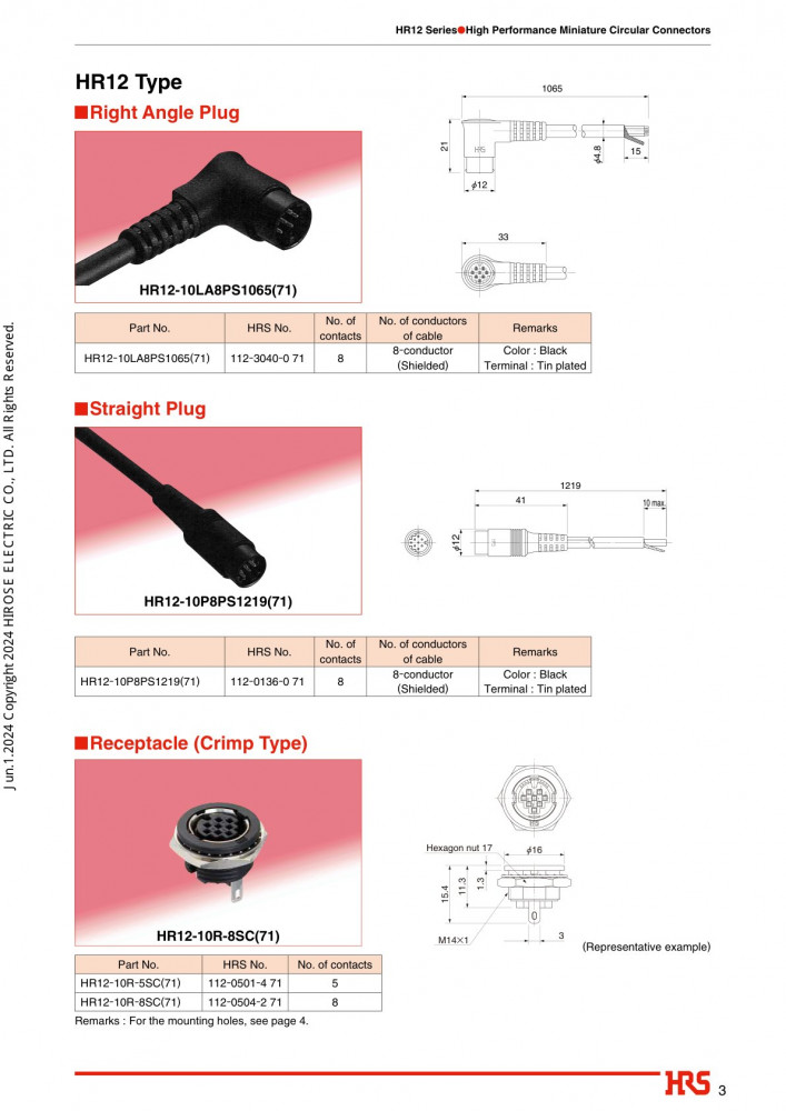 HRS HR12 series datasheet page 3