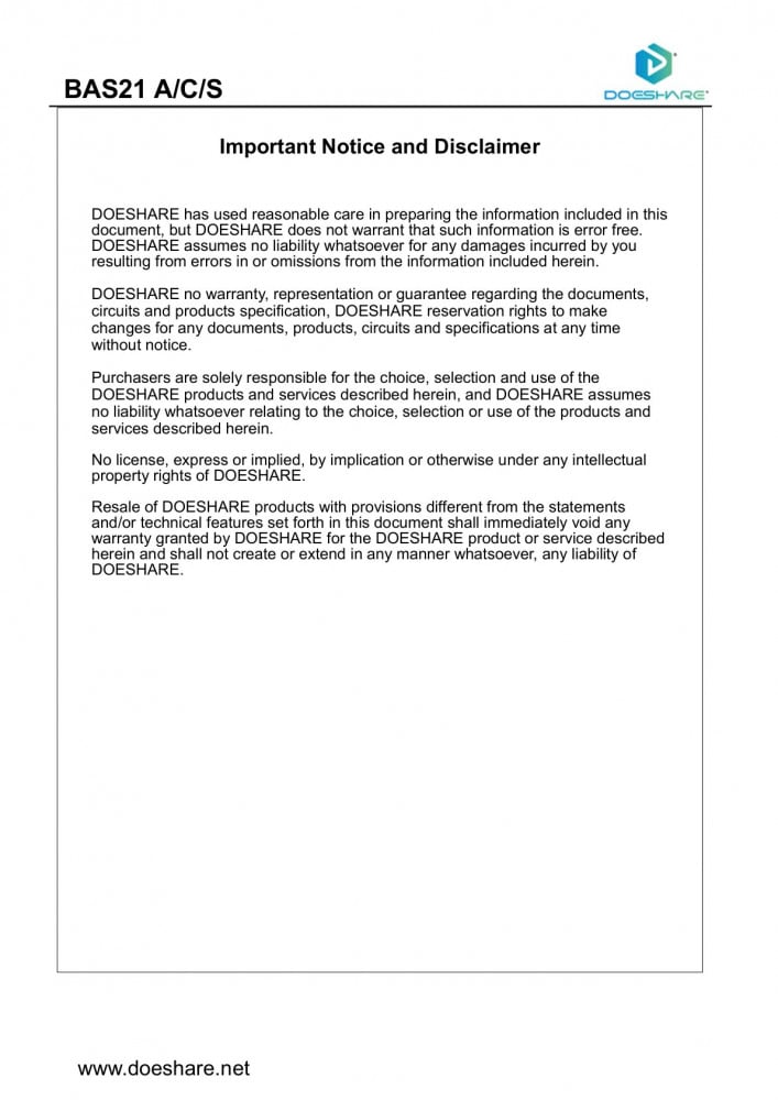 Doeshare BAS21 datasheet page 3