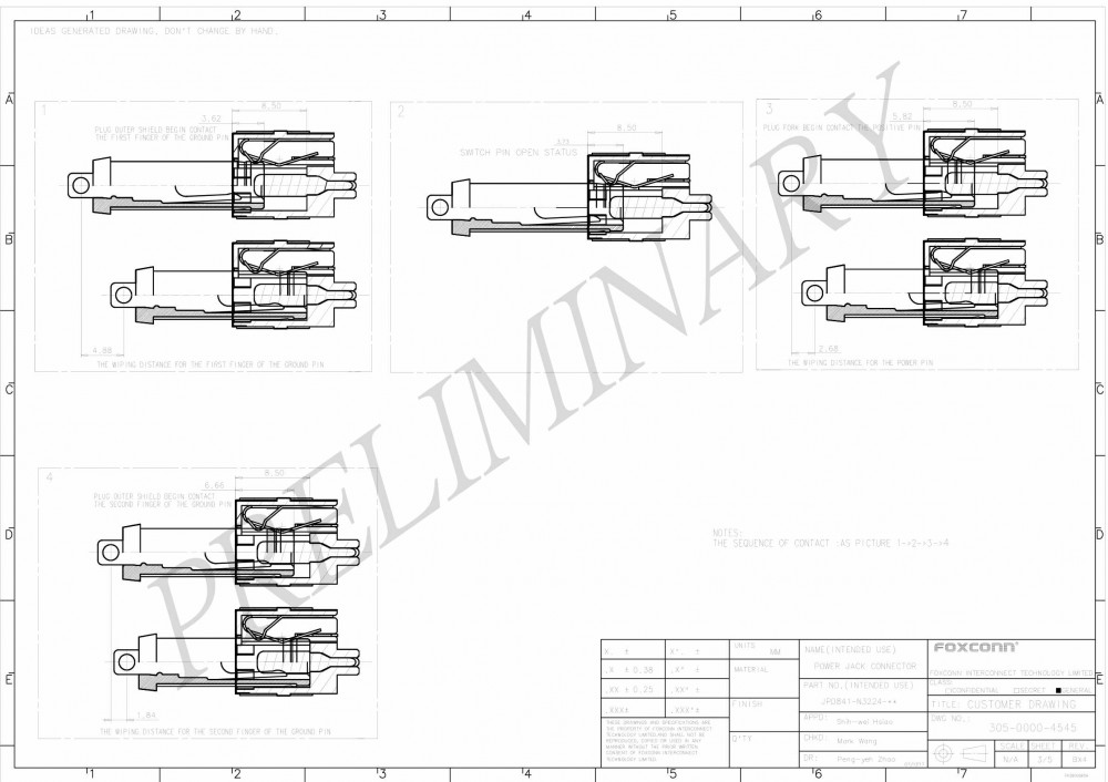 FOXCONN JPD841-N3224-7H technical drawing page 3