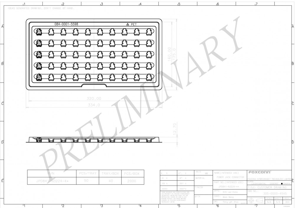 FOXCONN JPD841-N3224-7H technical drawing page 5
