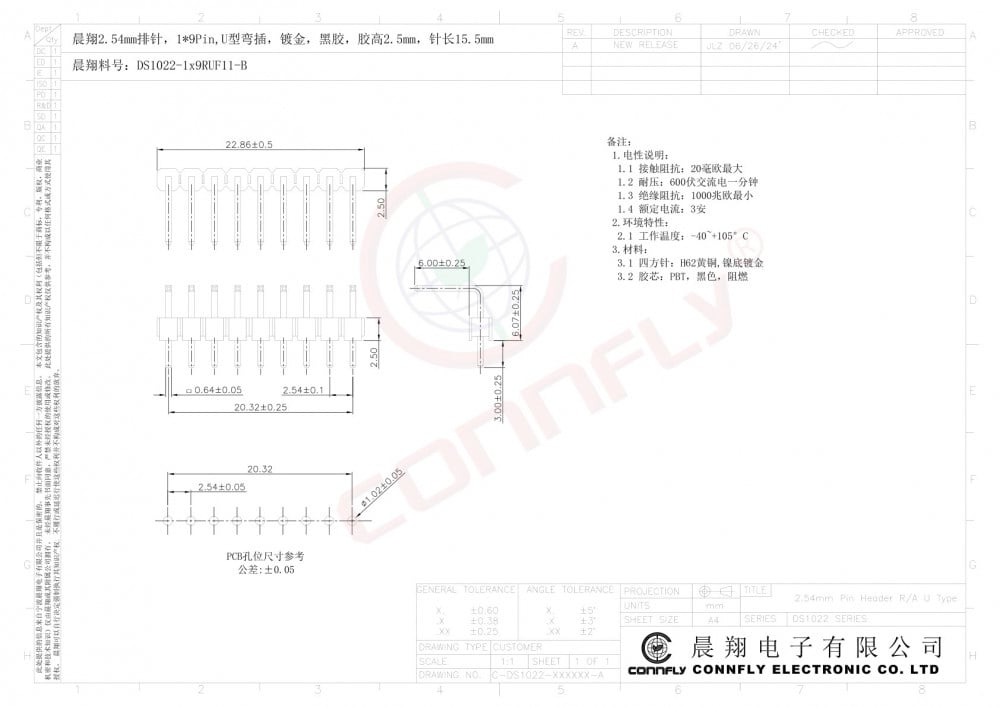 DS1022-1x9RUF11-B technical drawing preview