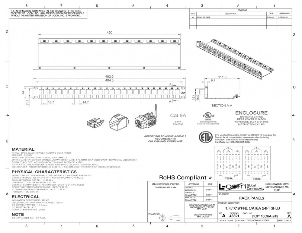 DCP110C6A-24S technical document page