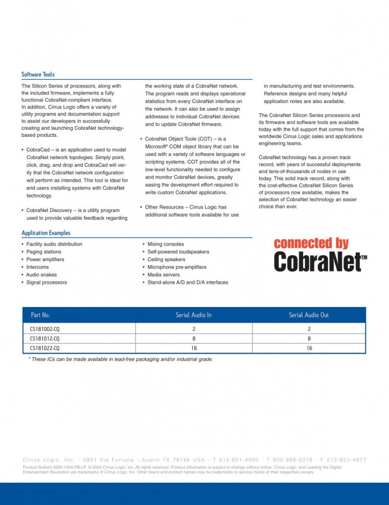 CS1810xx product document page 2