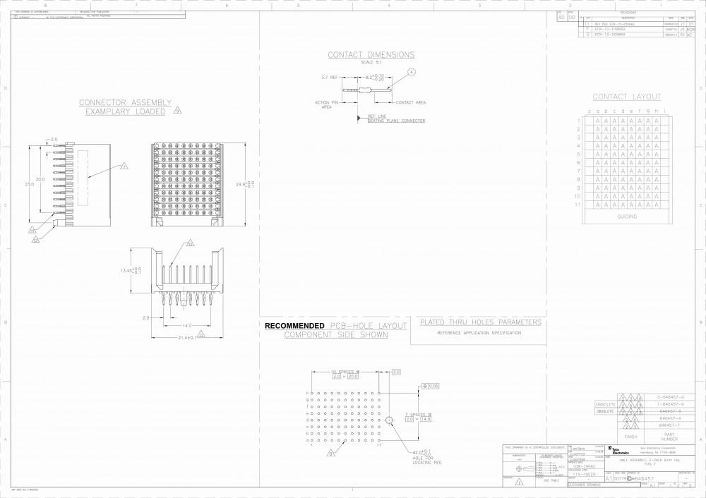 TE Connectivity 3-646457-0 technical drawing page 1