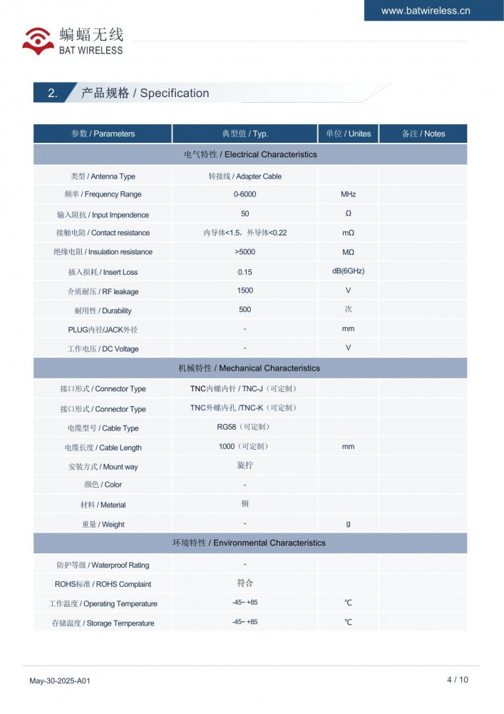 BWTNCJ-TNCK-RG58L1000 datasheet page 4
