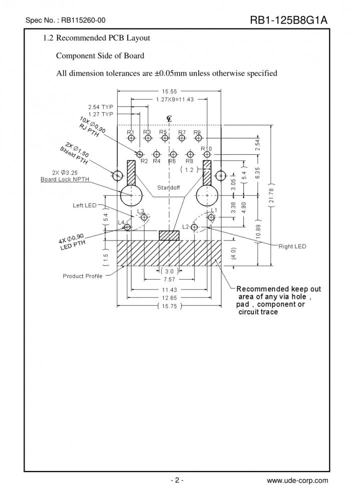 RB1-125B8G1A recommended PCB layout
