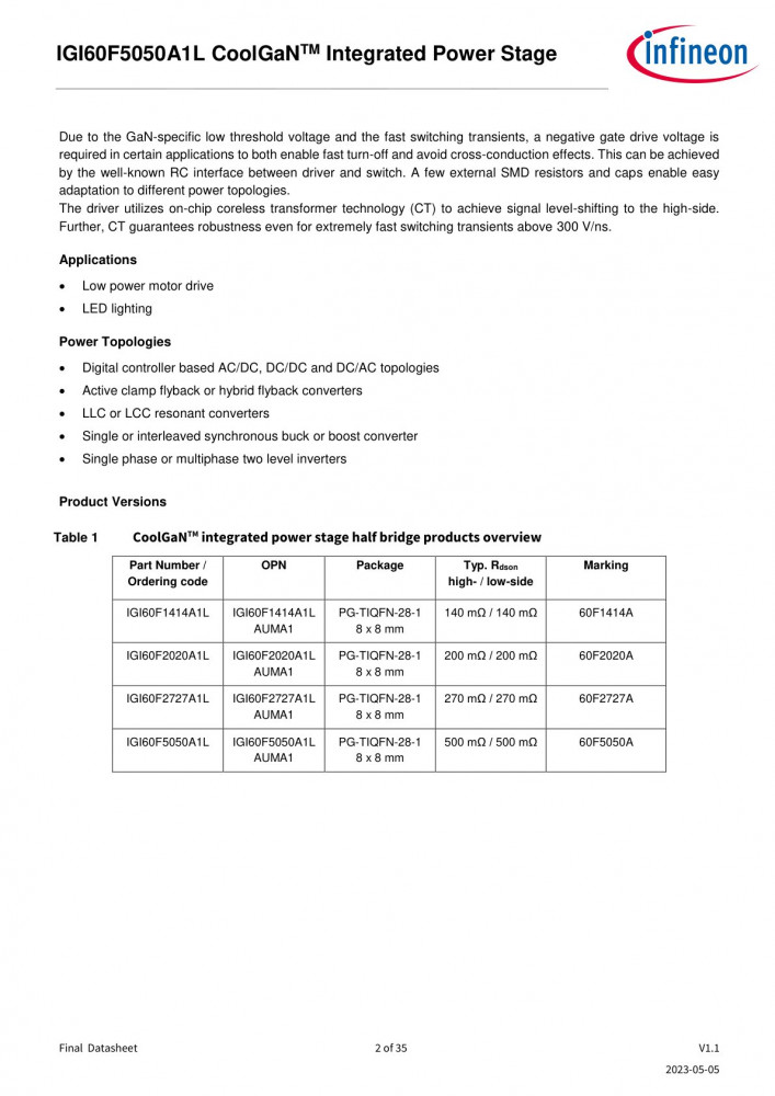 IGI60F5050A1LAUMA1 datasheet page 2