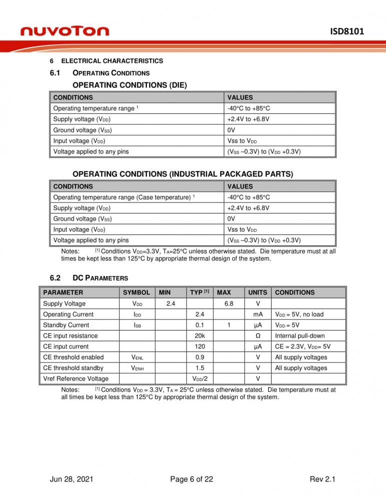 ISD8101 datasheet page 6