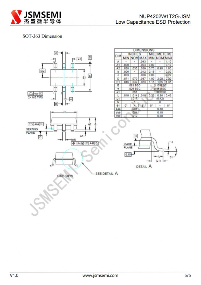 NUP4202W1T2G-JSM datasheet page 5