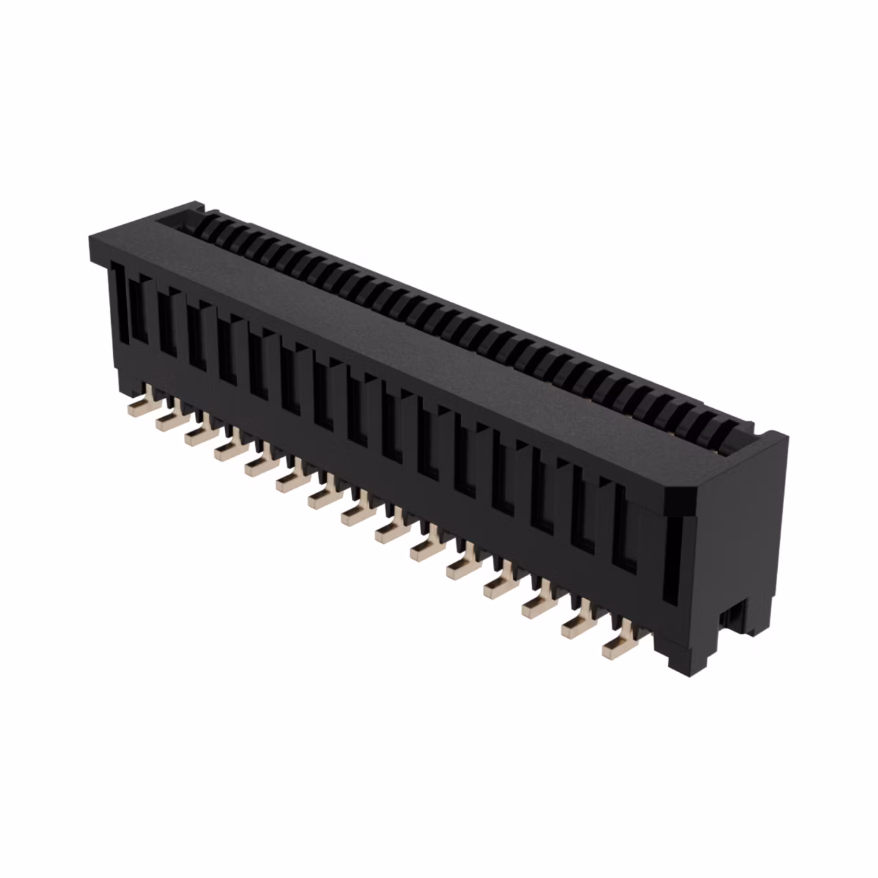 Easy-On FFC/FPC Connector, 0.50mm Pitch, Surface Mount, Vertical, Non-ZIF, Reverse Footprint, Tin Bismuth Plating, Long Terminal Type, Black, 30 Circuits for sale