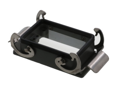 Heavy-Duty Standard (STD) Double Lever Bulkhead Mount Housing, Die-cast Aluminum, with 2 Levers, with Gasket, Size 32A «66x40», Grey for sale