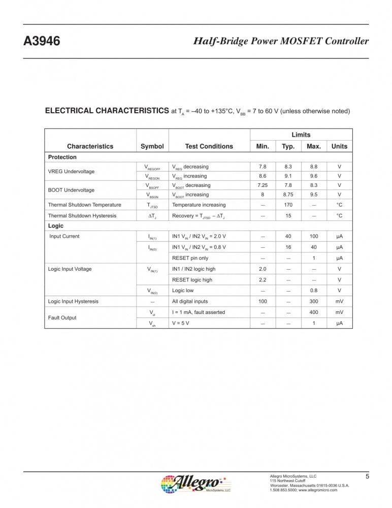 A3946 datasheet page 5