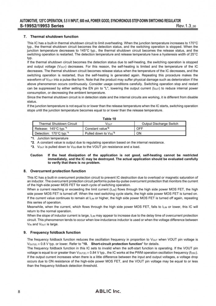ABLIC S-19952/S-19953 datasheet page 8