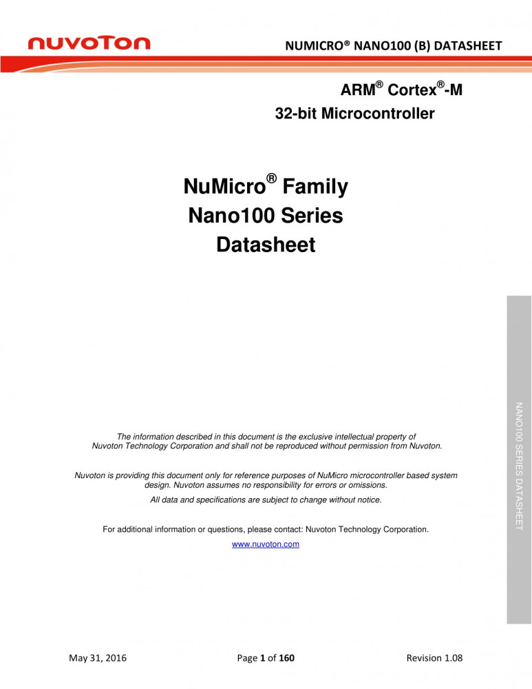 NANO100NE3BN datasheet page 1