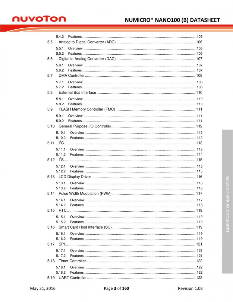 NANO100NE3BN datasheet page 3