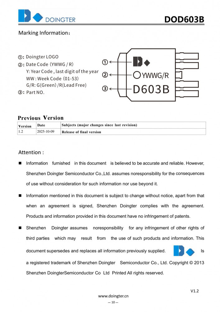 DOD603B datasheet page 10