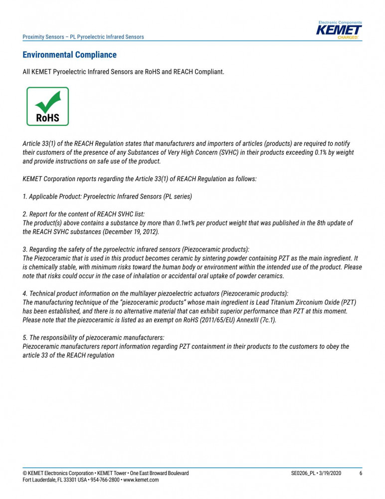 KEMET PL-N823-01 datasheet page 6