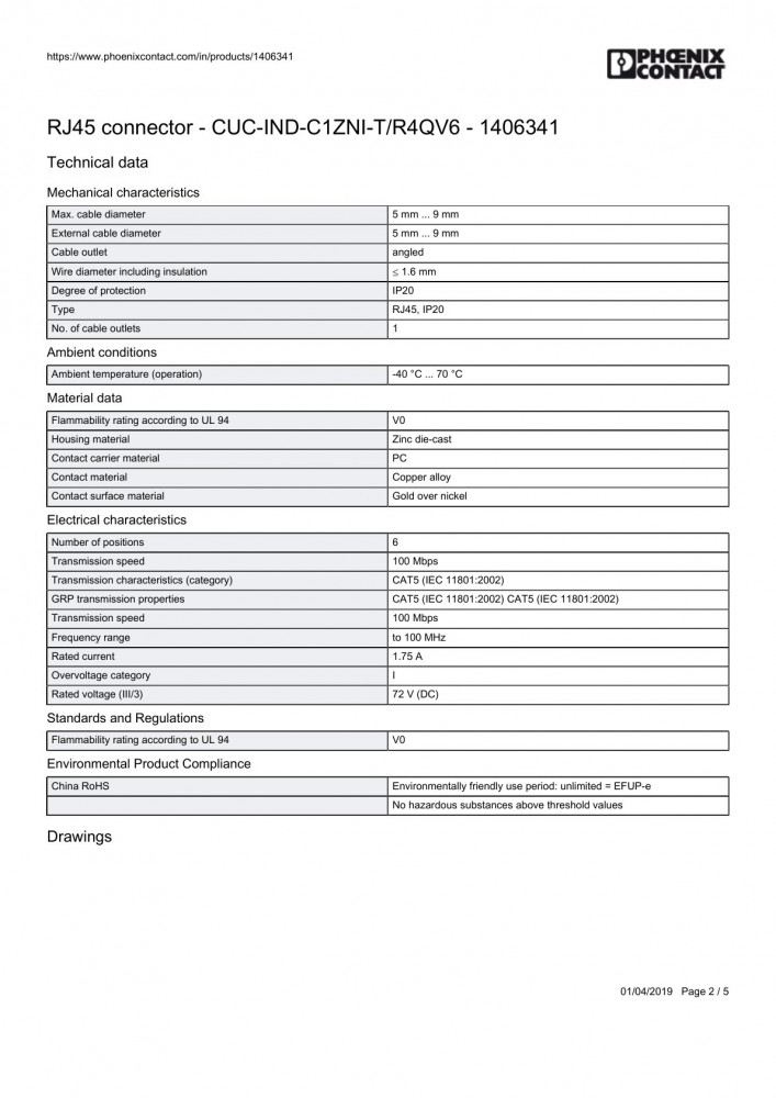 Phoenix Contact 1406341 technical document page 2