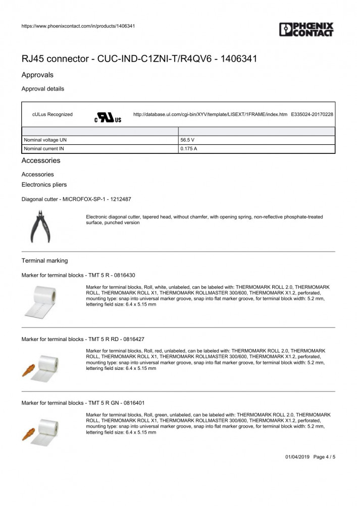 Phoenix Contact 1406341 technical document page 4