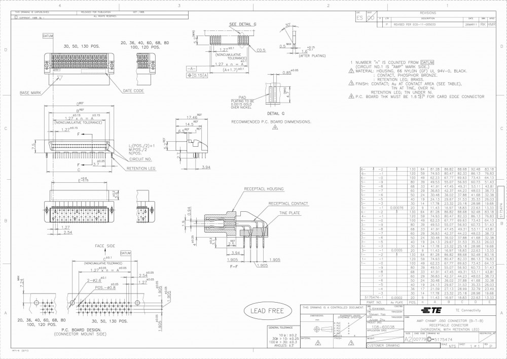 TE Connectivity 6-5175474-0 controlled drawing preview