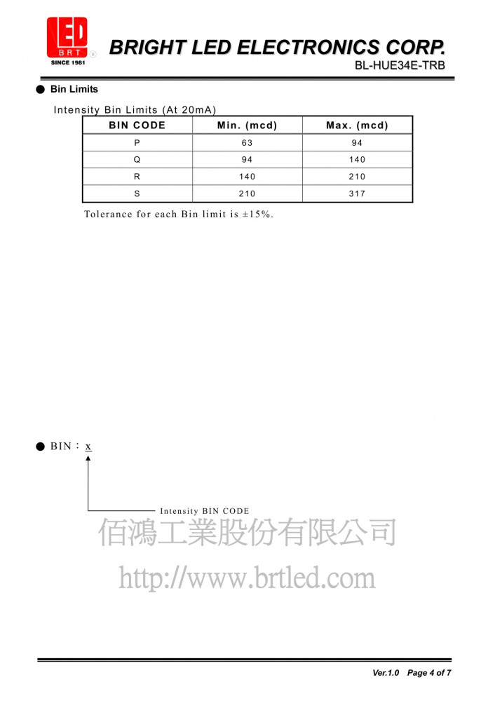 BL-HUE34E-TRB datasheet page 4