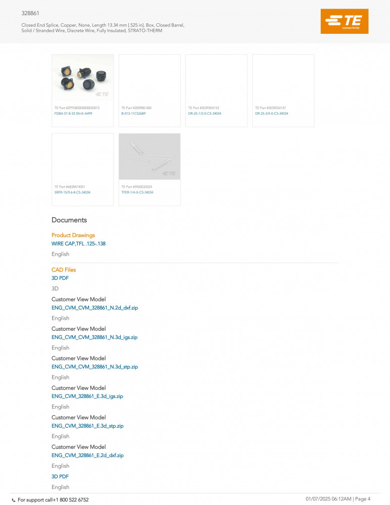 TE Connectivity 328861 technical document page 4