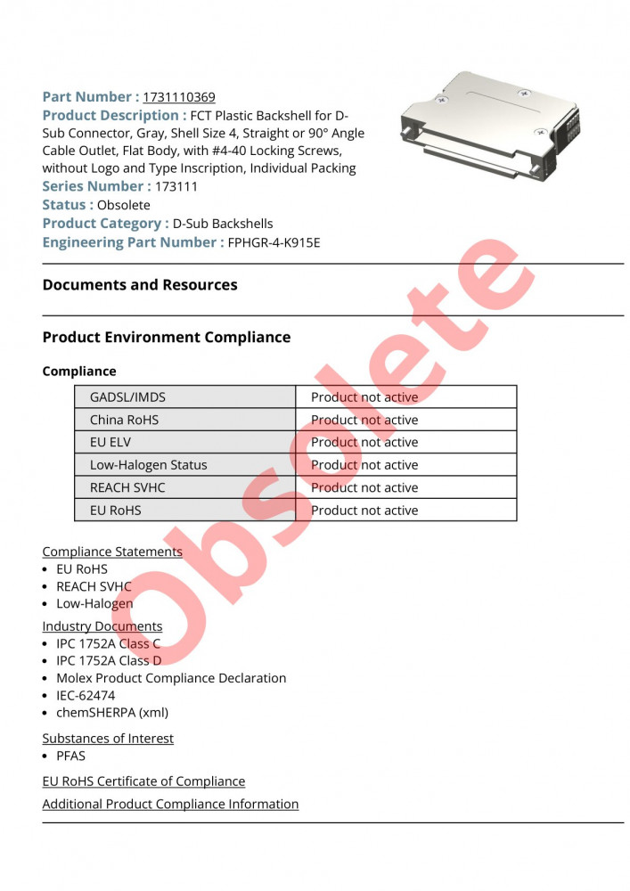 Technical document image 1 for MOLEX 1731110369