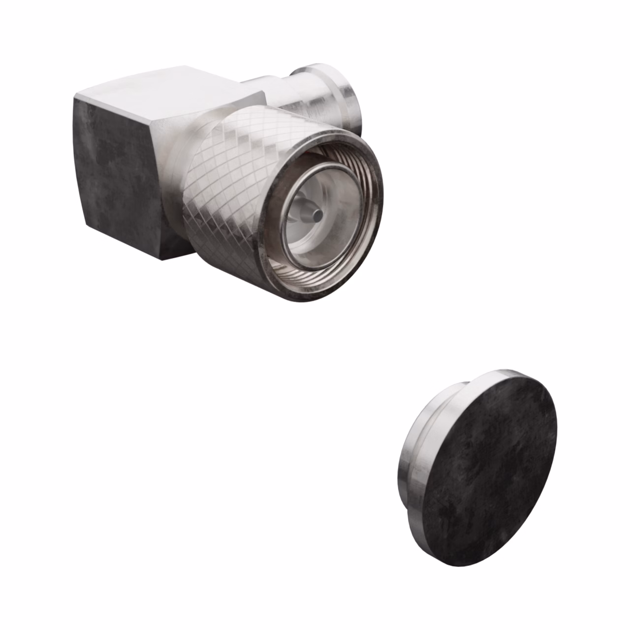 4.3-10 Plug, Right-Angle, Hand Tight, Solder, for 1/2