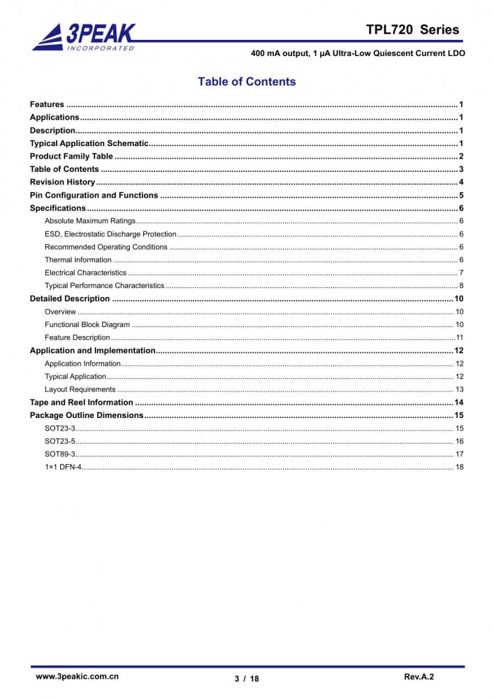 TPL720 datasheet page 3
