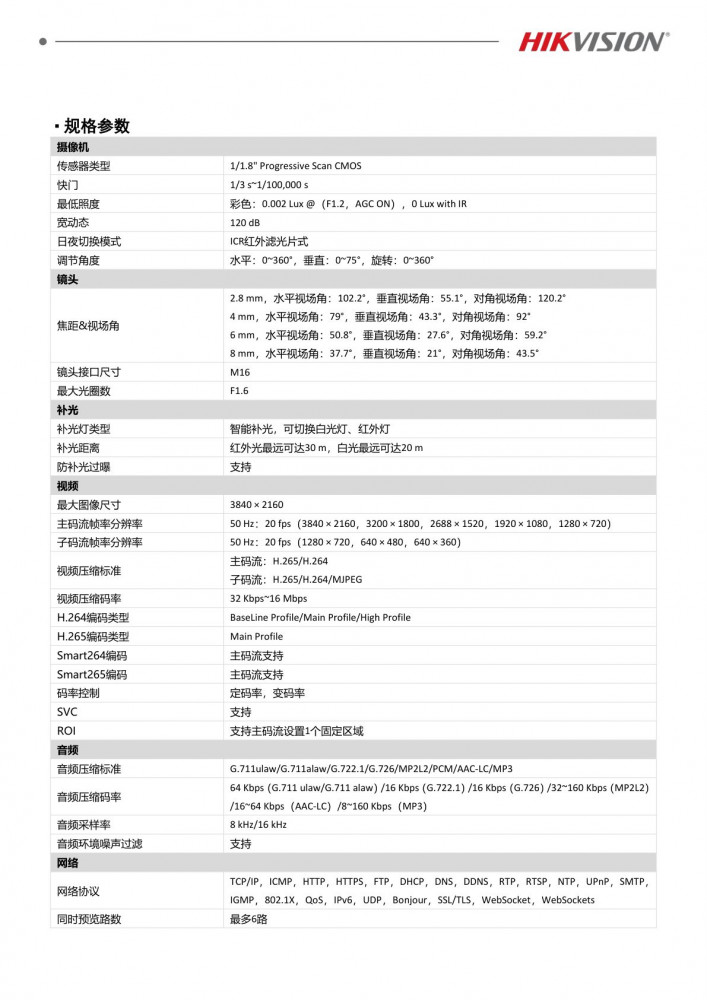 HIKVISION DS-2CD3386FWDA4-LS technical document page 2