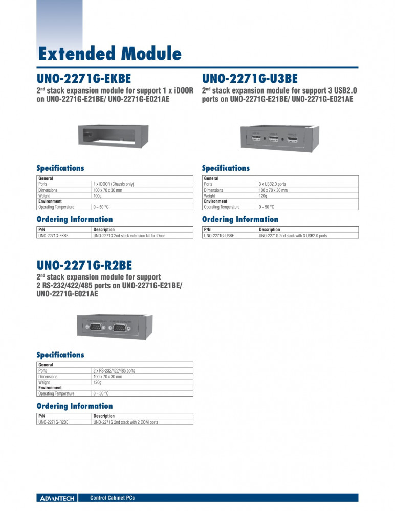 UNO-2271G technical document page 3
