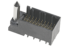 Impact 100 Ohm 4 Pair Vertical Orthogonal Header, Right Guide, Left Endwall, 6 Columns, 72 Circuits, Pin Length 5.50mm, Plated Through Hole Dimension 0.39mm, Lead-Free
