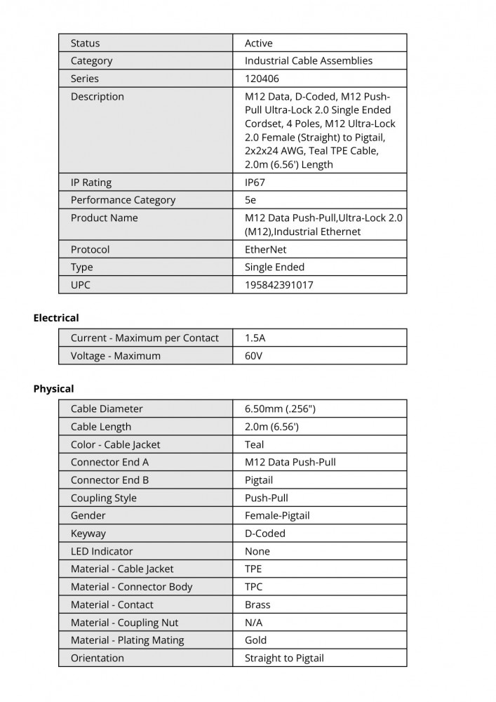 Molex product specification page 2 preview