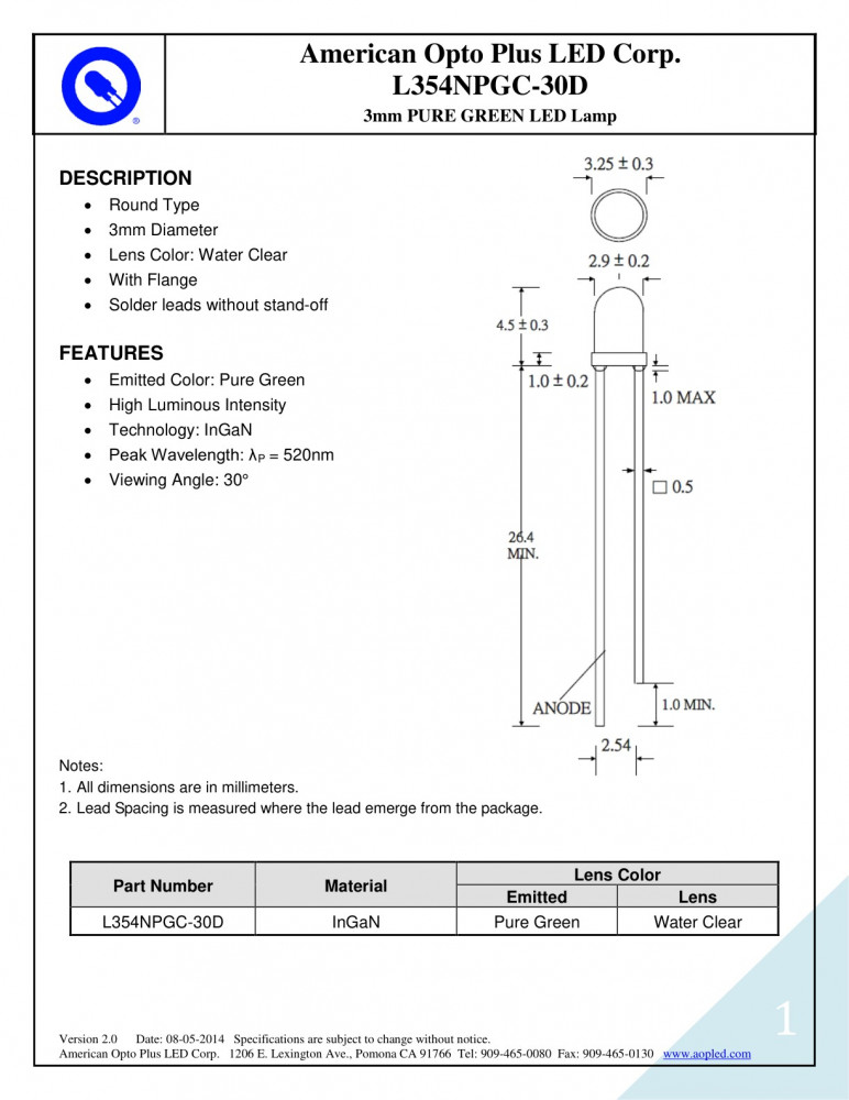 L354NPGC-30D datasheet page 1