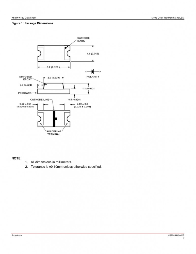 HSMH-H150 datasheet page 2