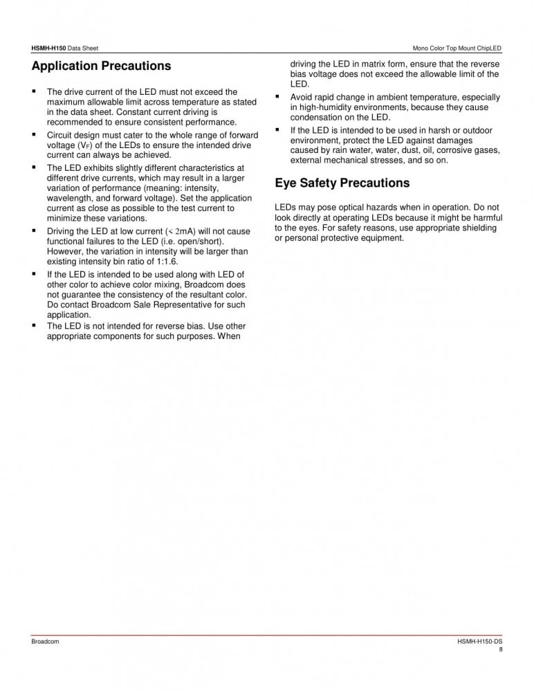 HSMH-H150 datasheet page 8
