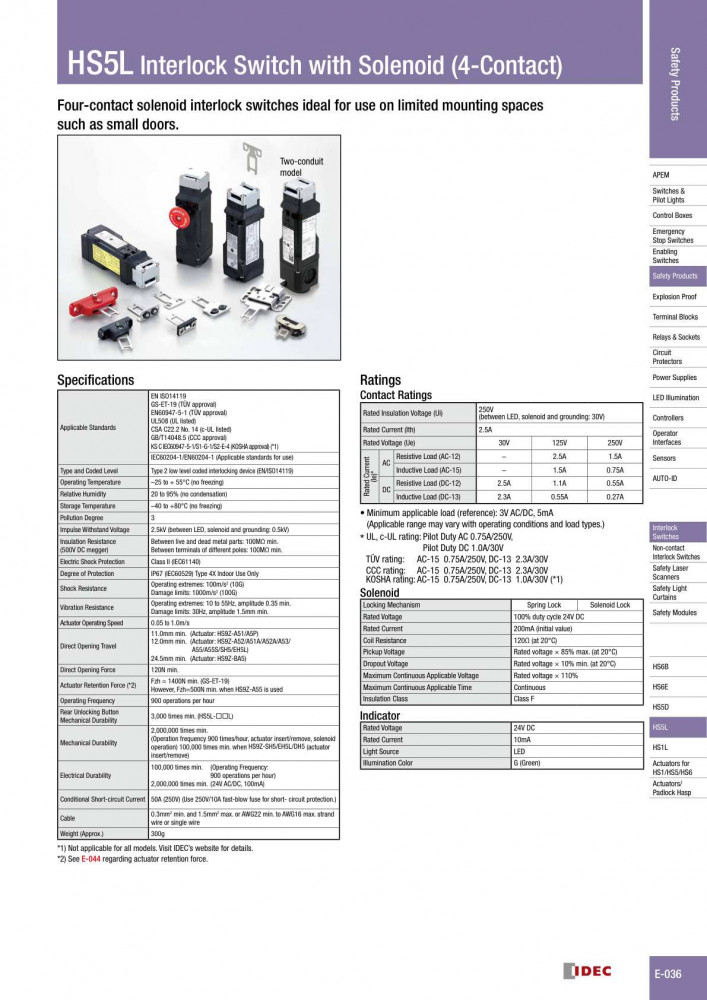 IDEC HS5L documentation page 6