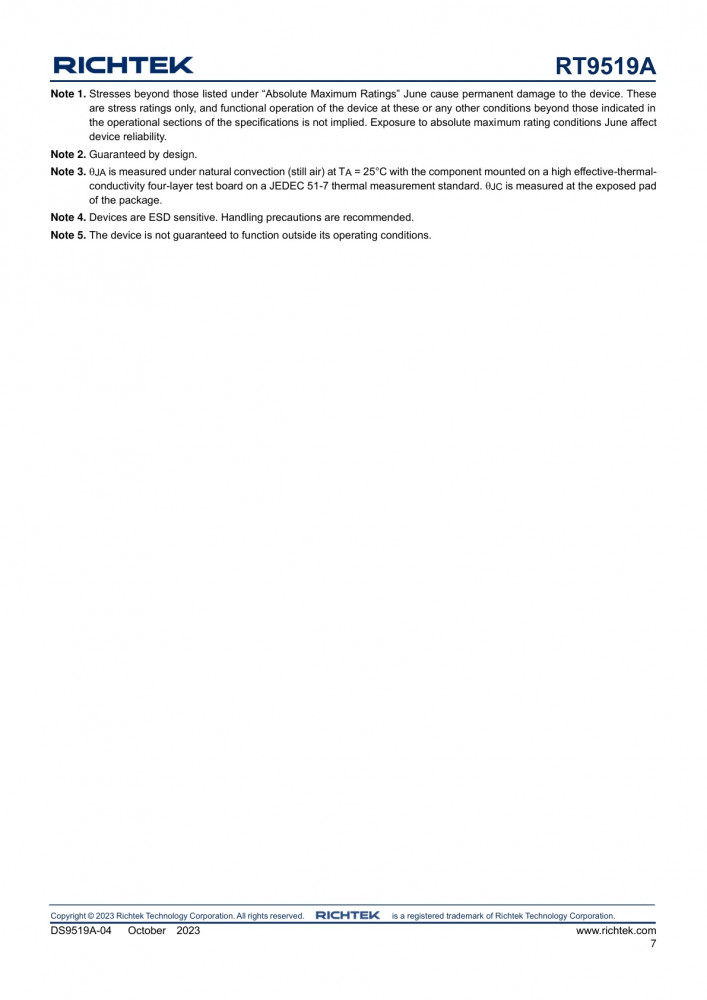 RT9519A datasheet page 7