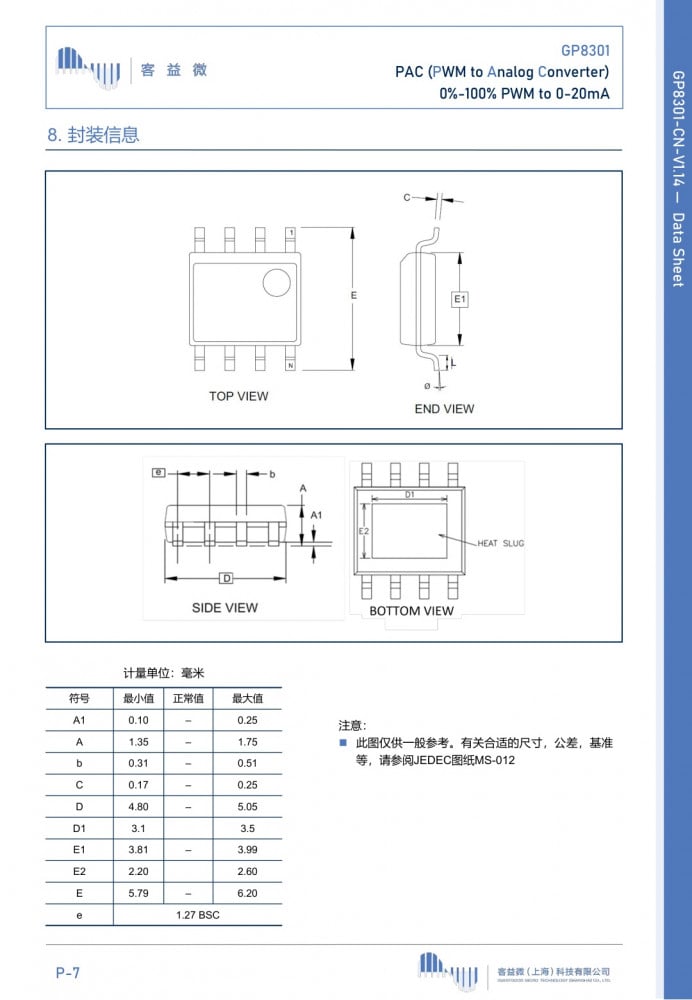 GP8301-TC50-EW datasheet page 7