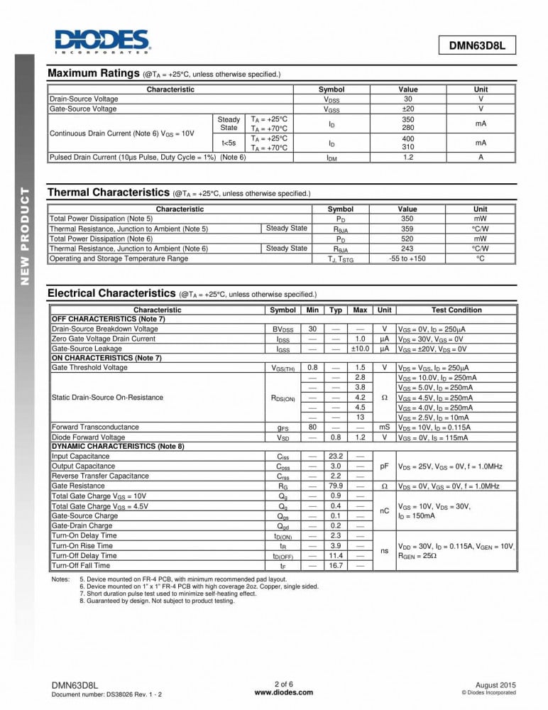 DMN63D8L-7 datasheet page 2