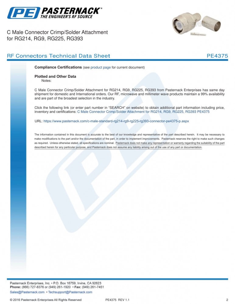 PE4375 technical document page 2