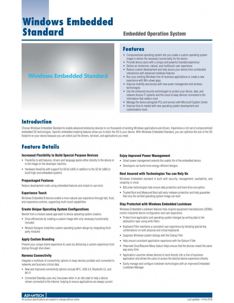 Windows Embedded Standard document preview, page 1