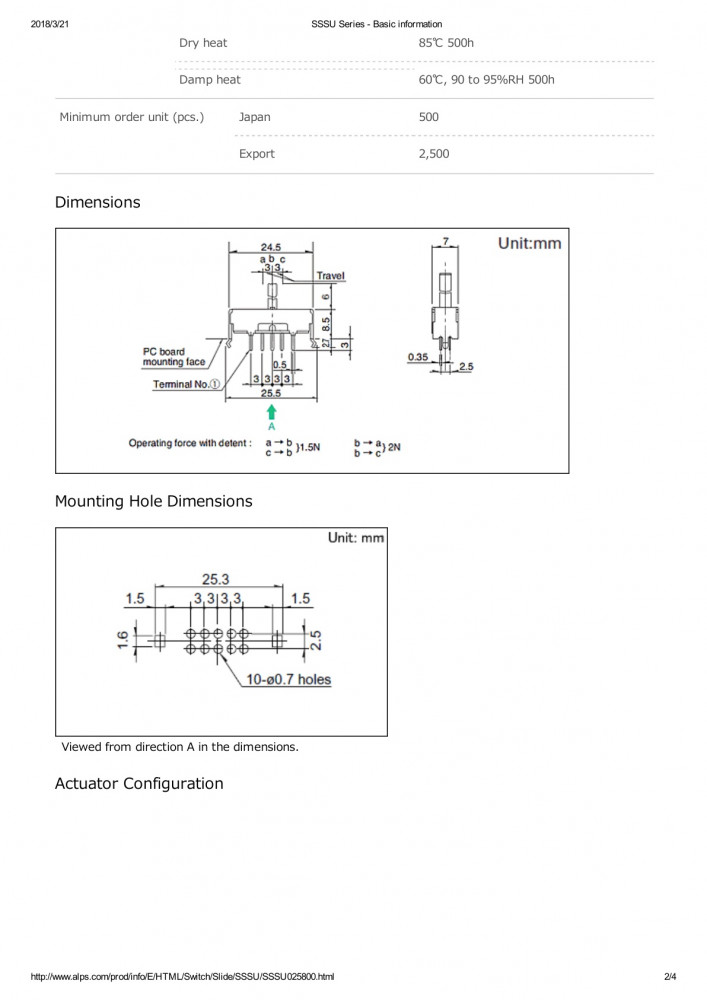 SSSU025800 product specification page 2