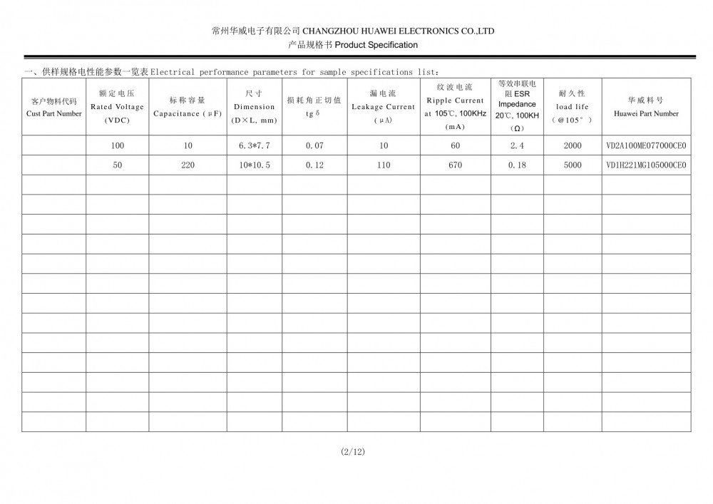 VD series specification page 3