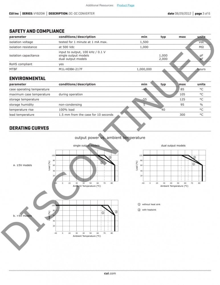 CUI VYB20W datasheet page 3
