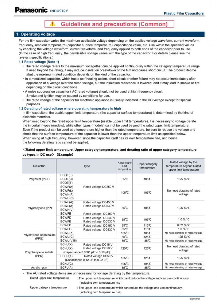 Panasonic ECWH(V) datasheet page 9