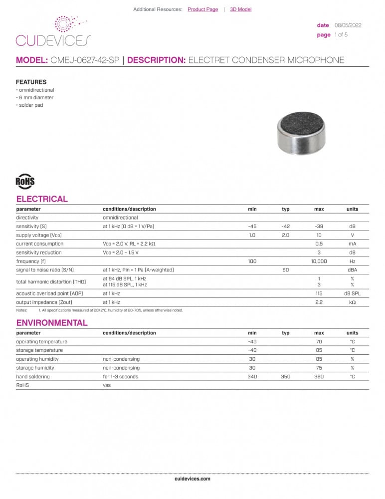 CMEJ-0627-42-SP datasheet page 1