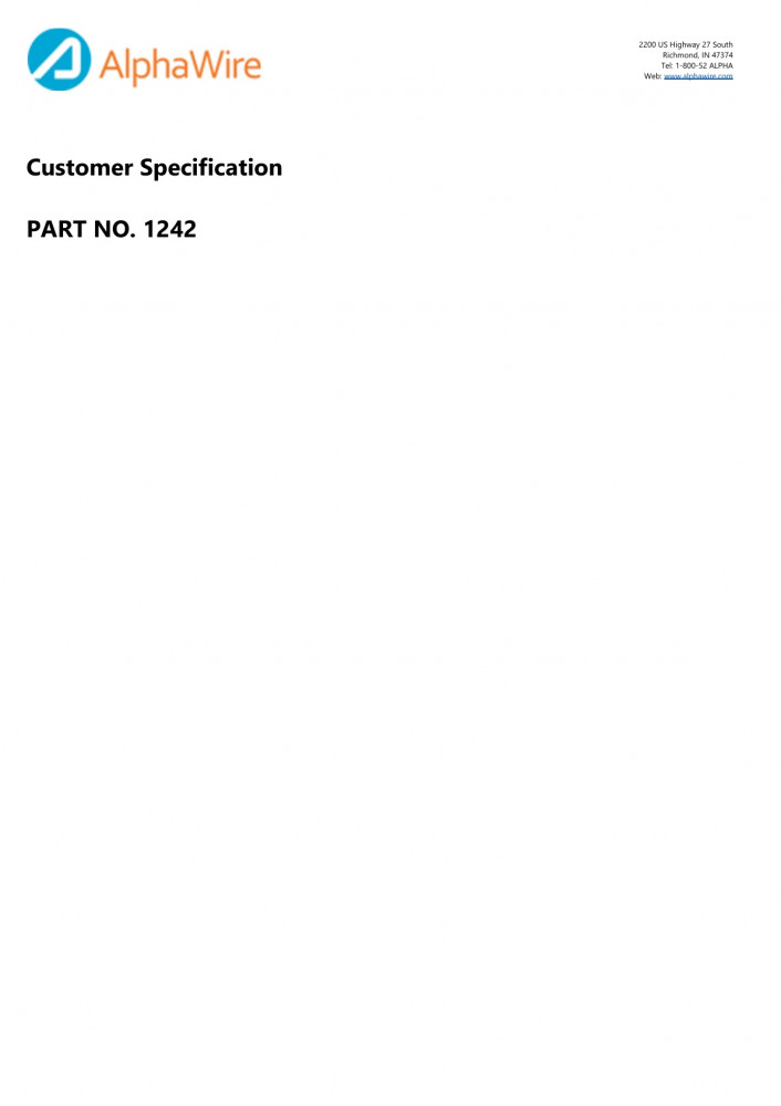 Alpha Wire 1242 document page 1