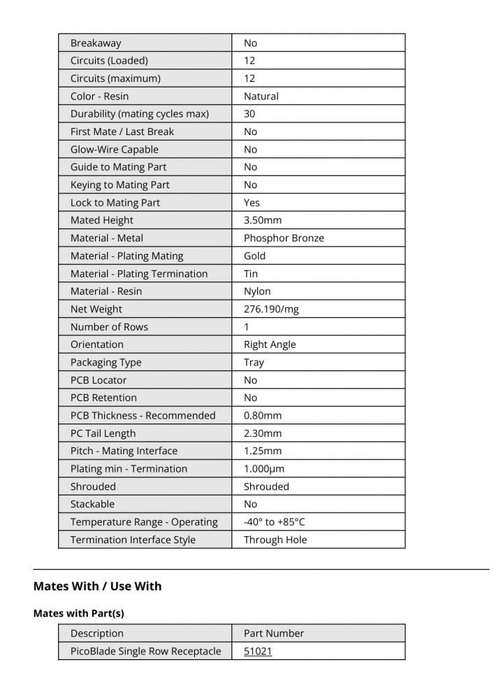 MOLEX 530481260 technical document page 3