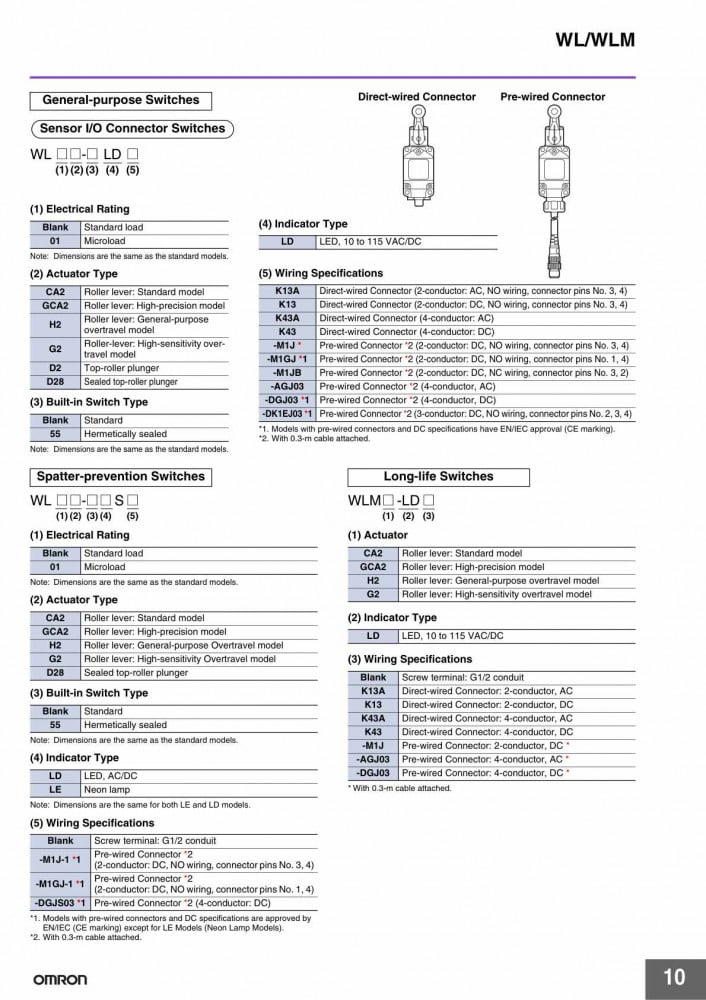 OMRON WL Series documentation page 10